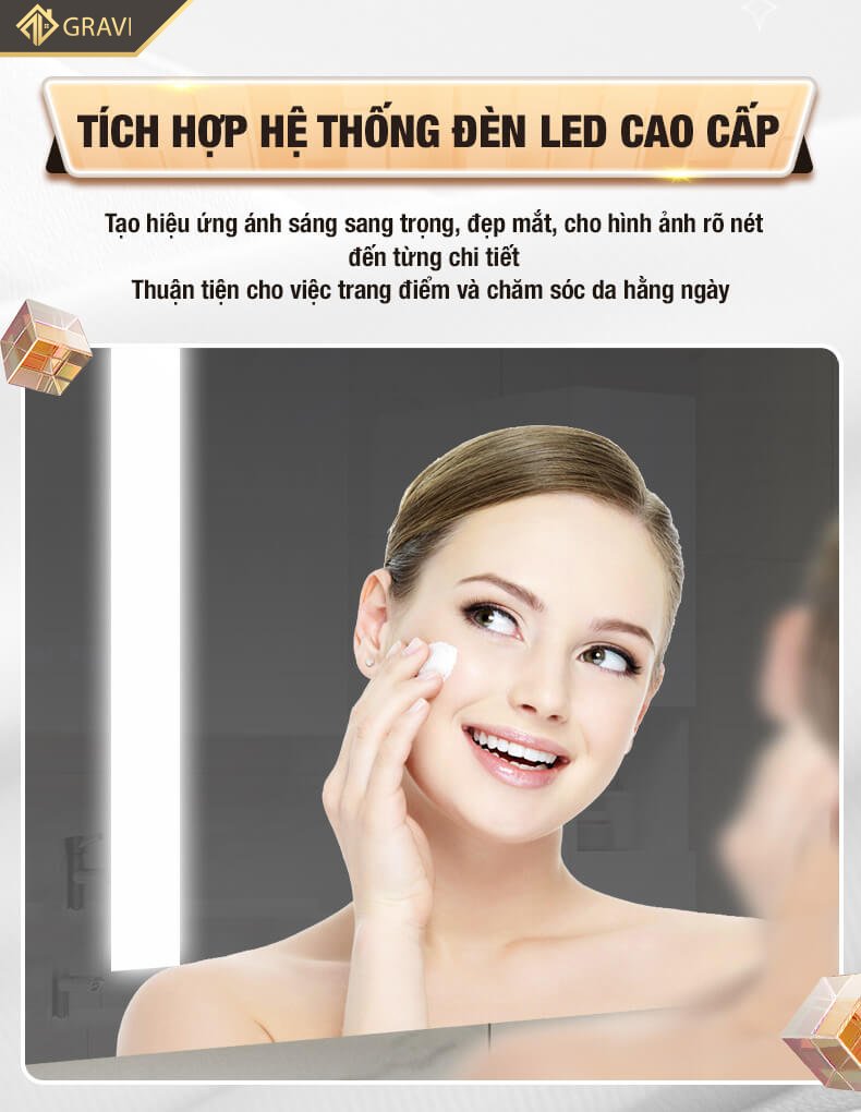 Bộ tủ chậu phòng tắm cao cấp BT.GTM100G2 ngang 100cm - Gravi