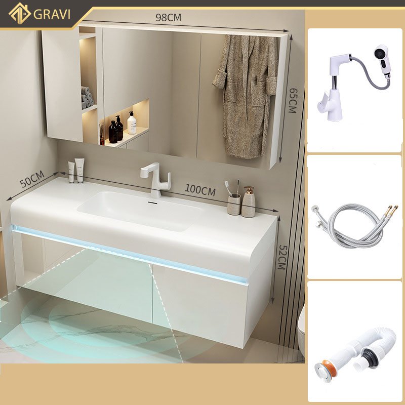 Bộ tủ chậu cao cấp Gravi BT.GTM100G18, ngang 100cm - Gravi