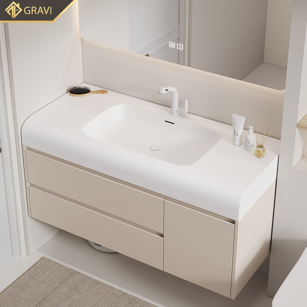 Bộ tủ chậu cao cấp Gravi BT.GTM100G20, ngang 100cm - Gravi